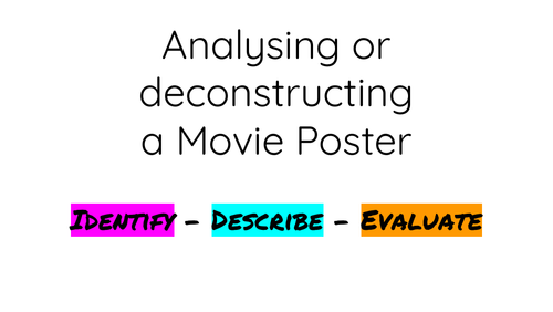 ADVERTISING | Evaluation Skills | FILM POSTER | Teaching Resources