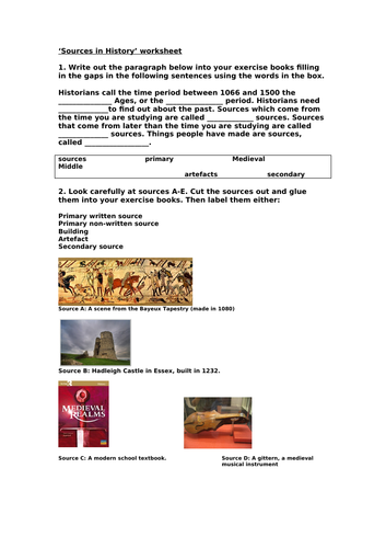 Introduction to Year 7 History and Sources | Teaching Resources