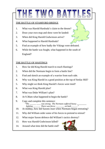 The Battle of Hastings in 1066. | Teaching Resources