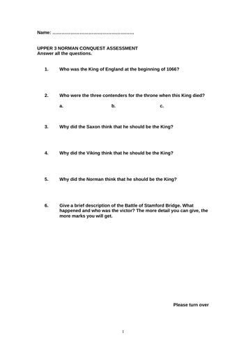 The Battle of Hastings in 1066. | Teaching Resources