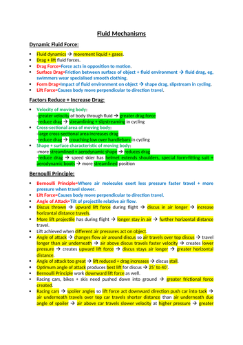 AQA A Level PE Revision Notes - New Spec | Teaching Resources