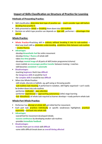 AQA A Level PE Revision Notes - New Spec | Teaching Resources