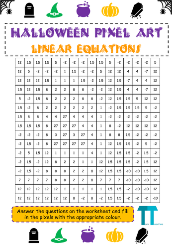 Halloween maths GCSE revision on linear equations | Teaching Resources