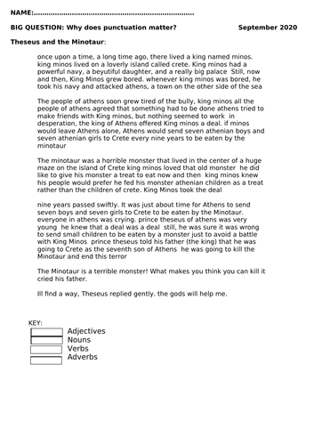 KS2/3 English Theseus and the Minotaur | Teaching Resources