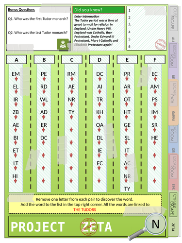 Tudors History Escape Room | Teaching Resources