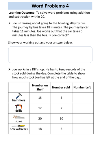 Functional Skills Maths - Entry Level 1 - Subtraction Within 20 ...