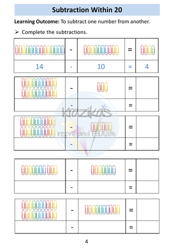 Functional Skills Maths - Entry Level 1 - Subtraction | Teaching Resources