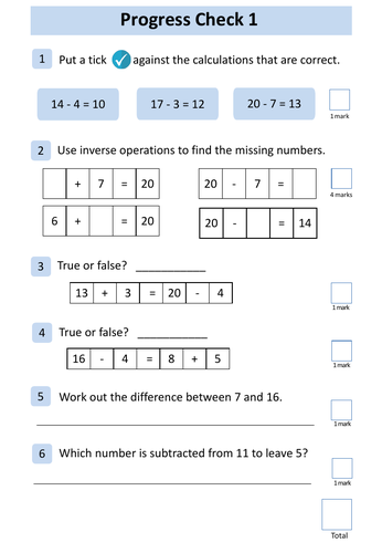 Functional Skills Maths - Entry Level 1 - Subtraction Within 20 ...