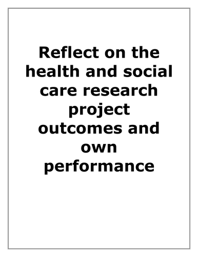 Carrying out a research project in health & social care | Teaching ...