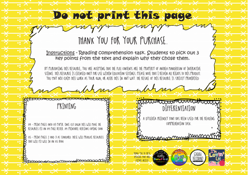 Key Facts of Carbon Doodle notes and reading comprehension | Teaching ...