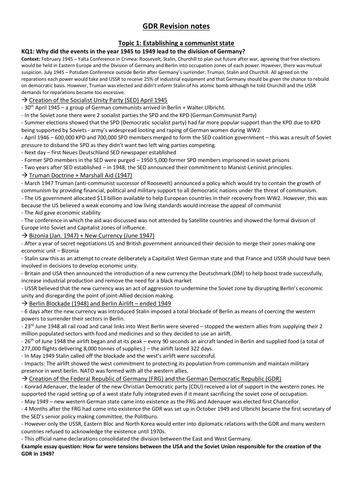 Edexcel A-Level History Paper 2: GDR Revision Notes Topic 1 - 4 ...