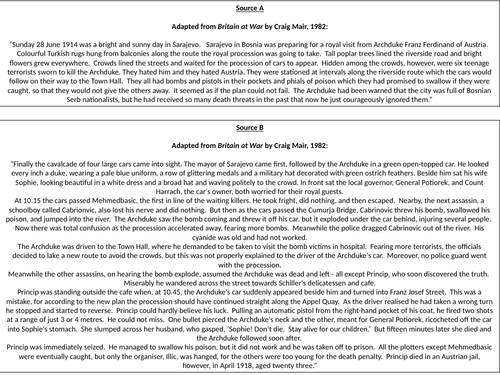The Assassination of Franz Ferdinand | Teaching Resources