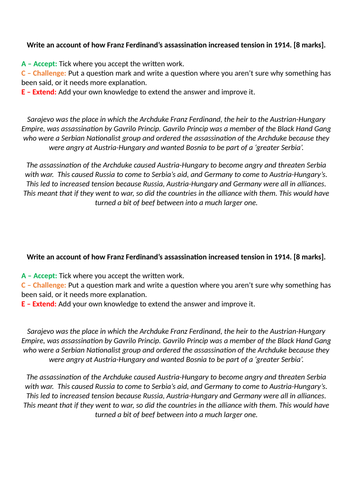 The Outbreak of World War One: Escalation of Conflict | Teaching Resources