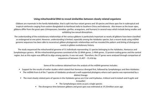 Molecular evidence & evolution (CIE A-level Biology) | Teaching Resources