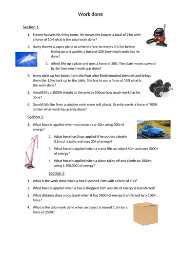 Work done AQA Physics new GCSE | Teaching Resources