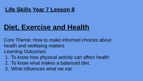 Year 7 Life Skills Lessons | Teaching Resources
