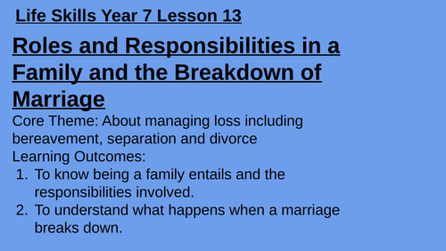 Year 7 Life Skills Lessons | Teaching Resources