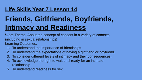 Year 7 Life Skills Lessons | Teaching Resources