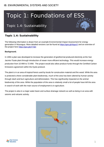 Topic 1 IB Diploma ESS Foundations of ESS | Teaching Resources