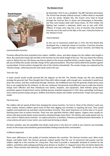 Trench Warfare during World War One | Teaching Resources