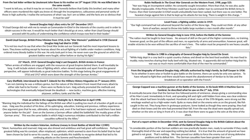 Douglas Haig: Butcher of the Somme? | Teaching Resources