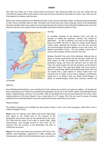 The Gallipoli Campaign, 1915 | Teaching Resources