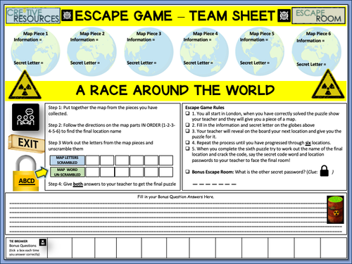 Radioactivity - Science Escape Room | Teaching Resources