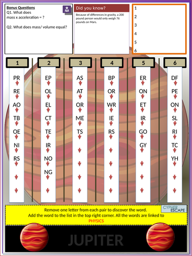 GCSE Physics Revision Escape Room | Teaching Resources