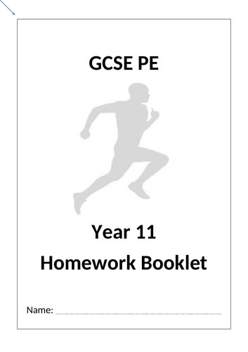 Year 11 GCSE PE Homework Booklet | Teaching Resources