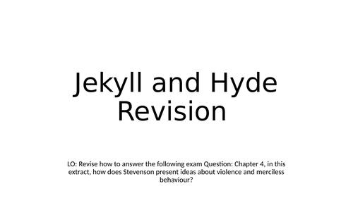 AQA GCSE Jekyll and Hyde Revision Lessons Exam Questions | Teaching ...