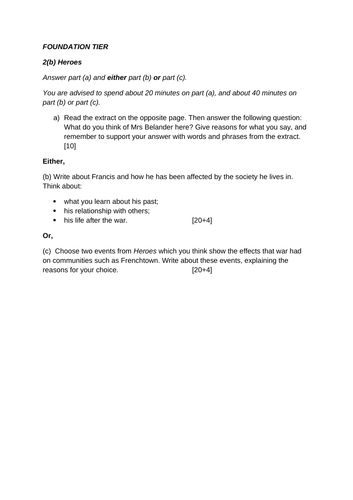 Heroes by Robert Cormier | Teaching Resources