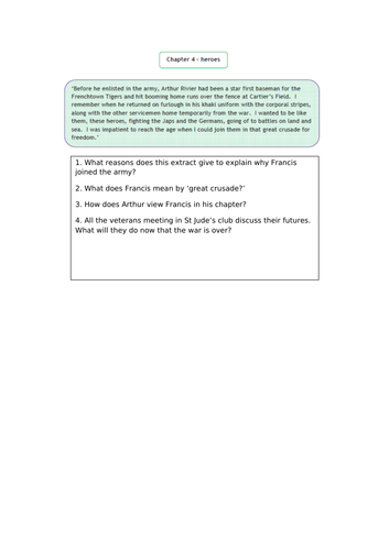 Heroes by Robert Cormier | Teaching Resources