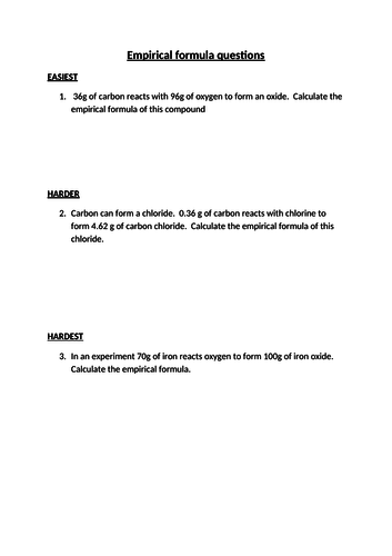 Empirical formula (Edexcel GCSE Chemistry & Combined Science ... Empirical formula (Edexcel GCSE Chemistry & Combined Science ...