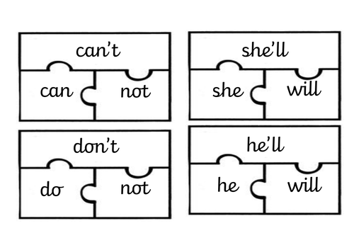 Contractions Jigsaws | Teaching Resources
