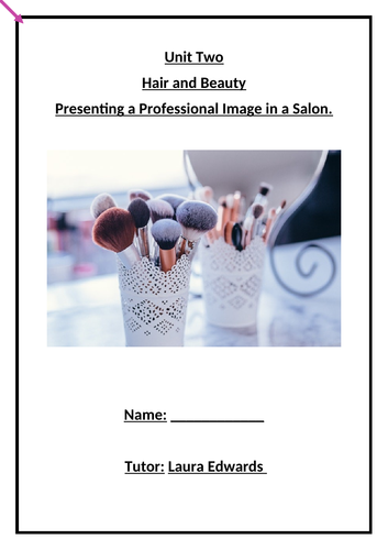 Hair and Beauty E3/L1 Unit 2 | Teaching Resources