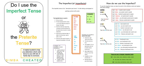 Spanish Imperfect and Preterite Booklet | Teaching Resources