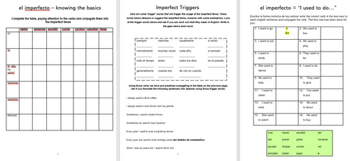 Spanish Imperfect and Preterite Booklet | Teaching Resources