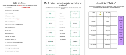 Spanish Imperfect and Preterite Booklet | Teaching Resources