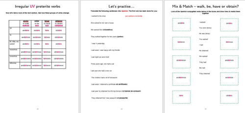 Spanish Imperfect and Preterite Booklet | Teaching Resources