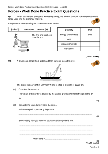 Work Done | Teaching Resources