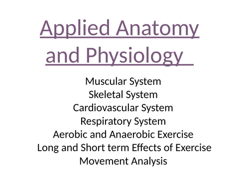Applied Anatomy and Physiology PE Knowledge Organisers | Teaching Resources