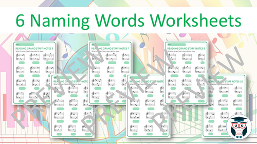 Reading Grand Staff Notes – 22 Worksheets | Teaching Resources