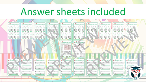 Reading Grand Staff Notes – 22 Worksheets | Teaching Resources