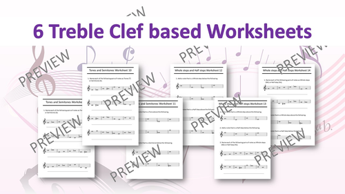 Tones and Semitones / Whole steps and Half steps - 15 Printable ...