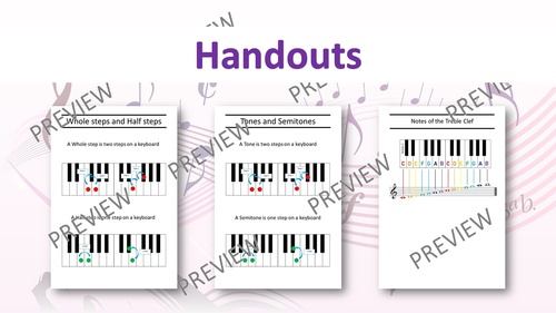 Tones and Semitones / Whole steps and Half steps - 15 Printable ...