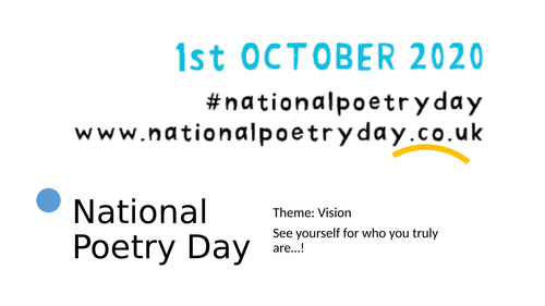 National Poetry Day 2020 activity (can also be used as generic poetry ...