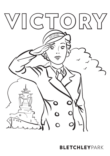 Bletchley Park VE Day Colouring | Teaching Resources