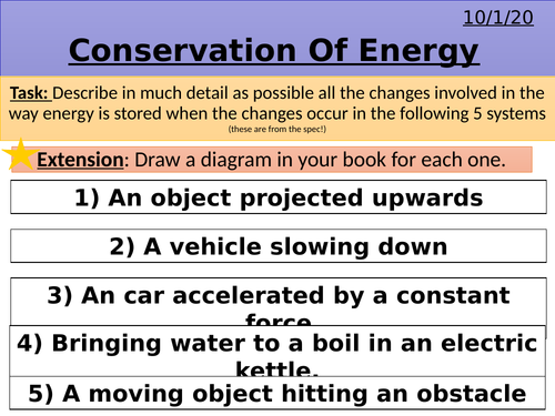 P1.2 Conservation of Energy (NEW AQA) | Teaching Resources
