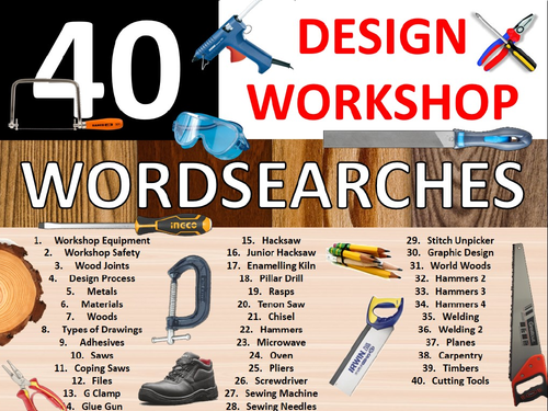 40 x Workshop Wordsearch Sheet Starter Activity Keywords Cover Design ...