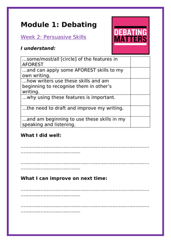 KS3 Debate Full Scheme of Work | Teaching Resources